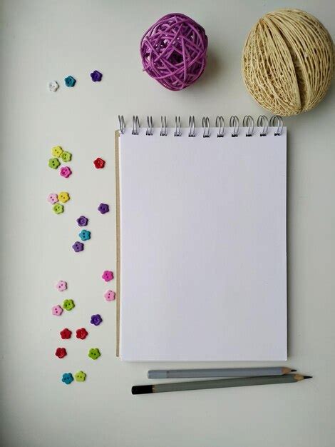 Premium Photo Notebook For Drawing On A White Background With Multi