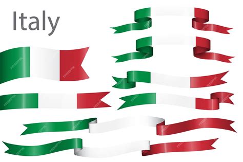 Conjunto De Cinta De Bandera Con Los Colores De Italia Para La