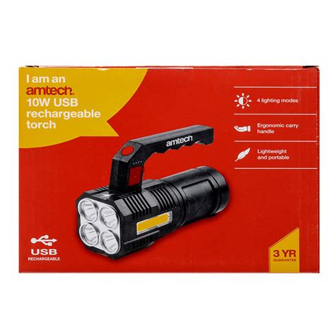 10w Usb Rechargeable Portable Torch