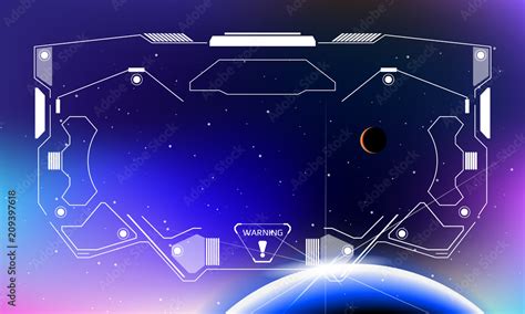 hud futuristic elements user screen interface monitor in galaxy space