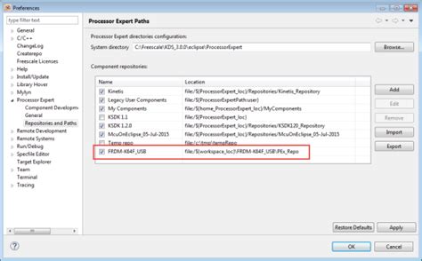 Processor Expert Component Repositories Mcu On Eclipse