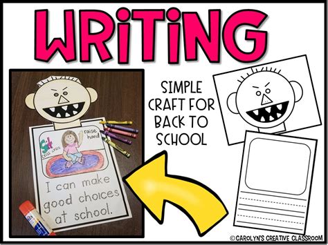 No David Activities Craft Anchor Chart And Writing David Goes To School
