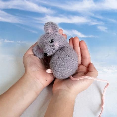 Stuffed Mouse Toy Soft Tiny Mouse Figurine As A Cute Rat Etsy