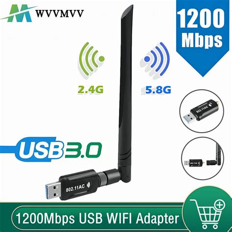 WvvMvv Adaptador Inal Mbrico USB 1200 De 3 0 Mbps Receptor WiFi De