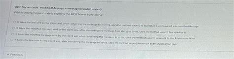 Solved Udp Server Code Modifiedmensake Meswage Decoded Chegg