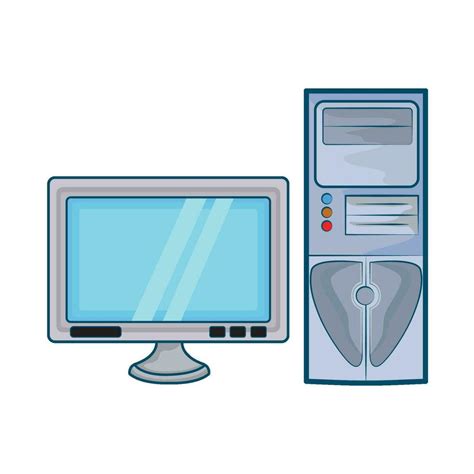 Computer Monitor And Cpu Illustration 36146170 Vector Art At Vecteezy