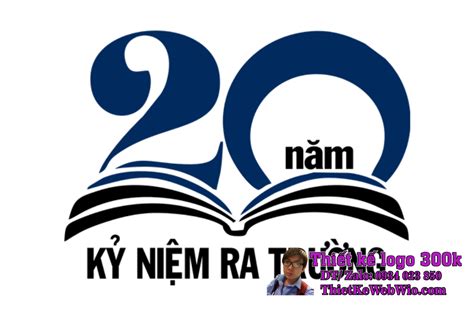Logo Kỷ Niệm 20 Năm Ra Trường Với Hình ảnh Quyển Sách Mở Trưởng Thành