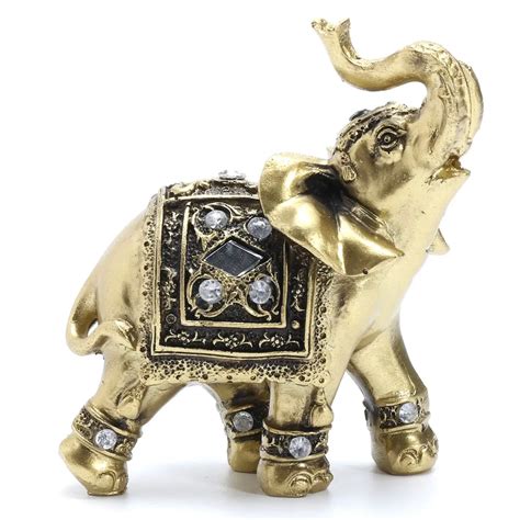 Elephant Statue Resin Decorative Figurines Elephant With Diamond