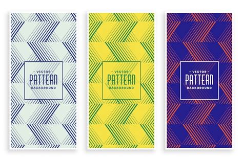Free Vector Abstract Zig Zag Lines Pattern Set