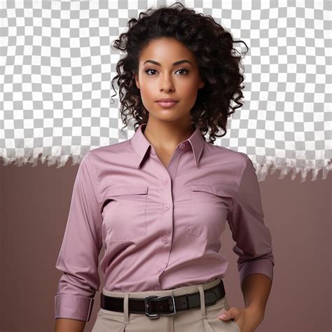 Premium Psd A Bewildered Adult Woman With Kinky Hair From The Mongolic Ethnicity Dressed In