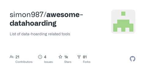 Github Simon Awesome Datahoarding List Of Data Hoarding Related Tools