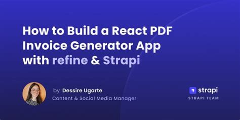 Build A React Pdf Invoice Generator App With Refine And Strapi Rdevto
