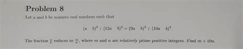 Solved Problem 8let A And B ﻿be Nonzero Real Numbers Such