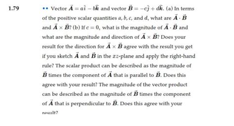 solved 1 79 vector arai bk and vector b cj dk a