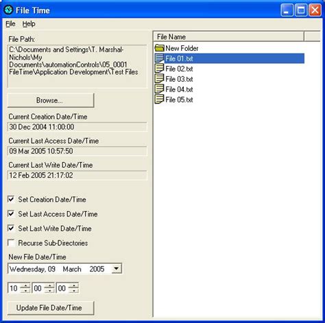 filetime getting and setting the file time in codeproject