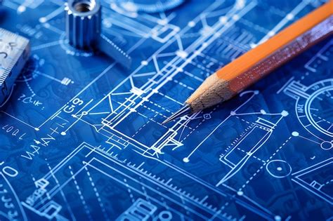 Premium Photo Blueprintstyle Illustration Of Architectural Plans With