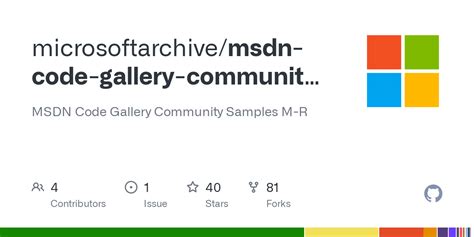 Msdn Code Gallery Community M R README Md At Master Microsoftarchive