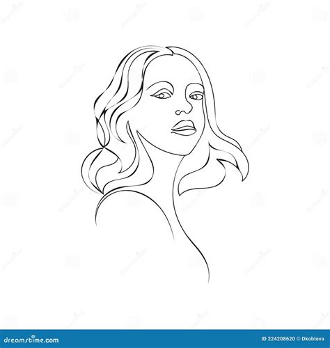 Continuous Line Drawing Woman Face Stock Vector Images Alamy The Best