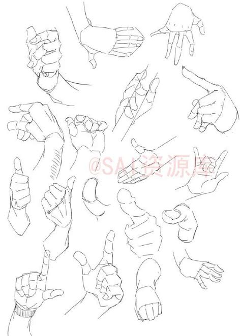 动漫手and脚动态练习，握拳、垫脚、单双手等非常全面的绘画 花瓣网