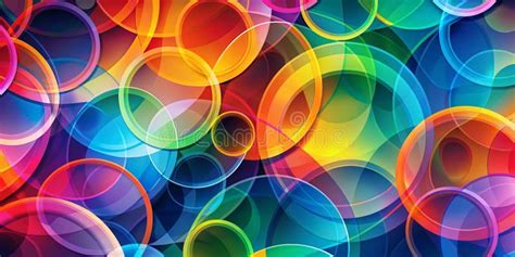Abstract Art Overlapping Circles And Polygons Creating A Dynamic Pattern Vibrant Contrasting