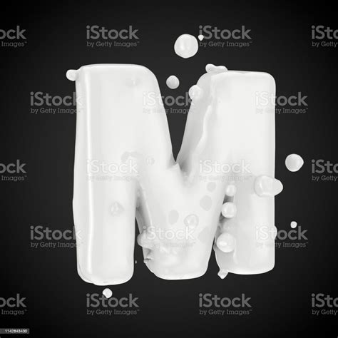 3d 문자 M 대문자입니다 검은 배경에 고립 된 방울과 우유 글꼴 알파벳에 대한 스톡 사진 및 기타 이미지 알파벳 우유