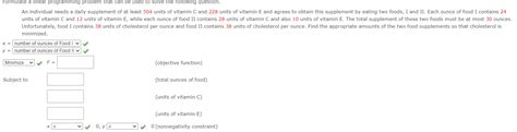 Solved Formulate A Linear Programming Problem That Can Be Chegg