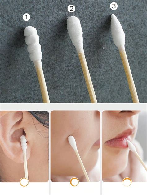 Cleaning Stick Disposable Double Headed Bamboo Stick Cosmetic Cleaning
