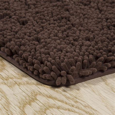 Hastings Home Bathroom Mats 32 In X 21 In Chocolate Polyester Memory