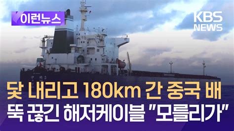 닻 내리고 180km 간 중국 배‘뚝 해저케이블 절단 모를리가” 이런뉴스