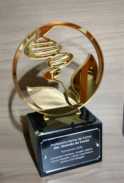 Troféu em Acrílico Personalizado Elo7 Produtos Especiais