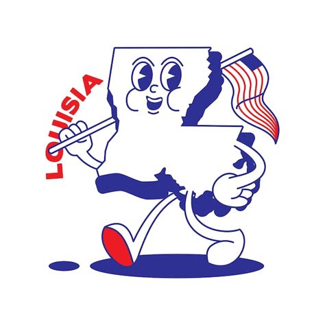 Premium Vector Louisia State Map Retro Mascot