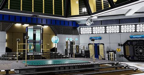 Wip Heres The Main Lobby Of Our Space Station With A Hologram Of