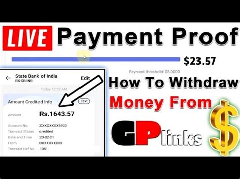 GPLinks Payment Proof 2024 Live Proof 23 Earning How To Withdraw