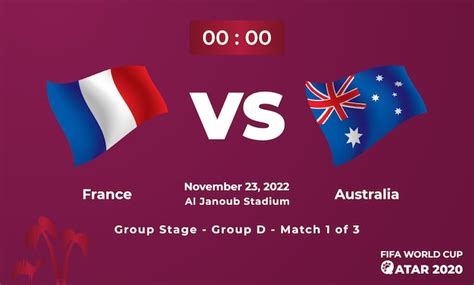 Premium Vector France Vs Australia Football Matchtemplate Fifa World