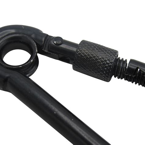 Black Assymetric Carbine Snap Hook 8mm Locking Nut Eyelet Gate Rope