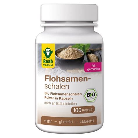Raab BIO Flohsamenschalen 100 Kapseln 600 Mg 100Kapseln 100 St Shop