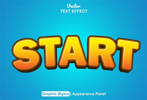 Premium Vector Start Text Effect With Graphic Style And Editable