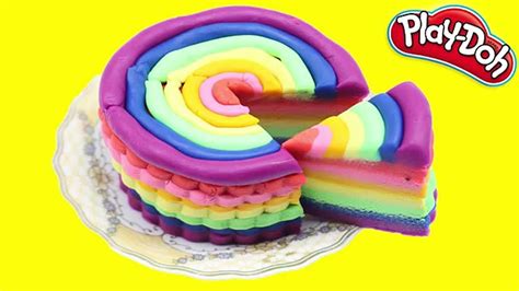 Diy How To Make Rainbow Cake With Play Dough Youtube