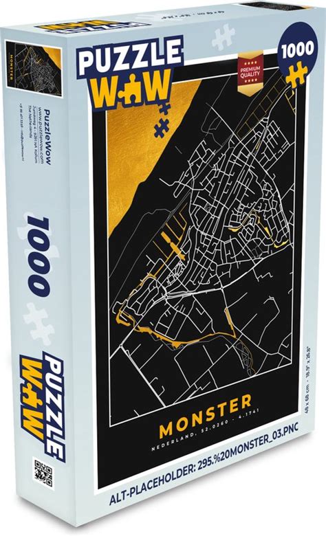 Puzzel Plattegrond Monster Goud Kaart Stadskaart Legpuzzel