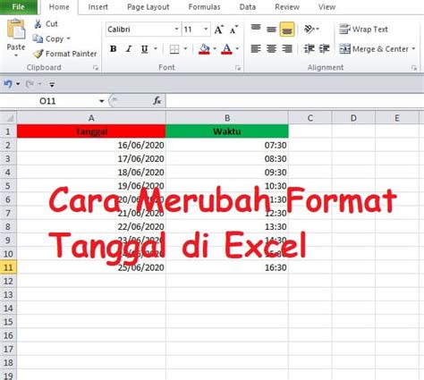 cara merubah format tanggal dan waktu di excel