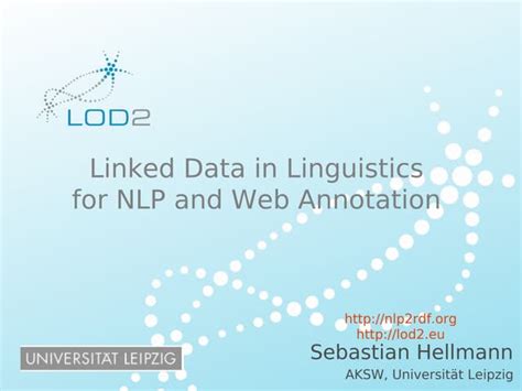 Linked Data In Linguistics For Nlp And Web Annotation Ppt