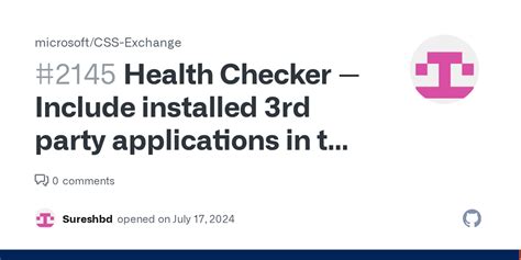 Health Checker Include Installed 3rd Party Applications In The