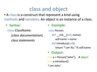 A Quick Python Tour Ppt