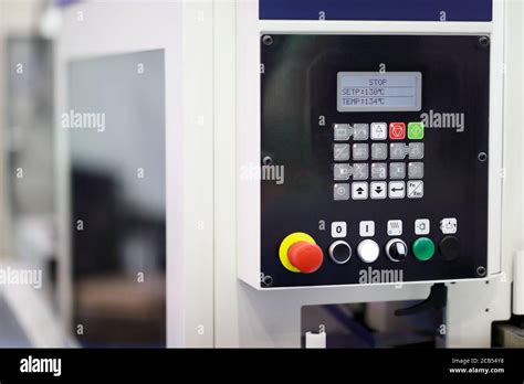 Control Panel Of Automated Industrial Equipment With Function Keys And LCD Screen Selective