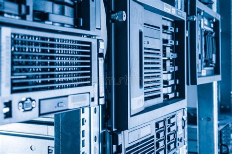 Cluster Of Data Storage Hard Drives Inside Server Room Stock Image Image Of Center Firewall