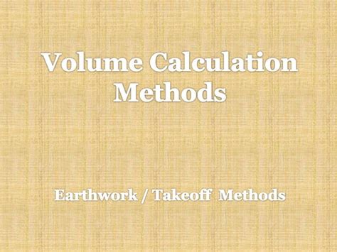 Earthwork Volume Calculation Methods Pptx