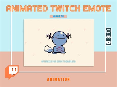 ANIMATED Squishy Wooper Pixelated Pokemon With No Background For Streamer Twitch Chat Etsy