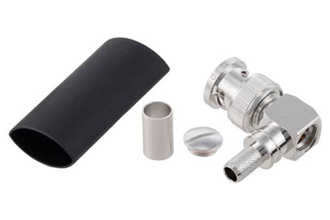 BNC Male Right Angle Connector Crimp Solder Attachment For LMR 240 LMR