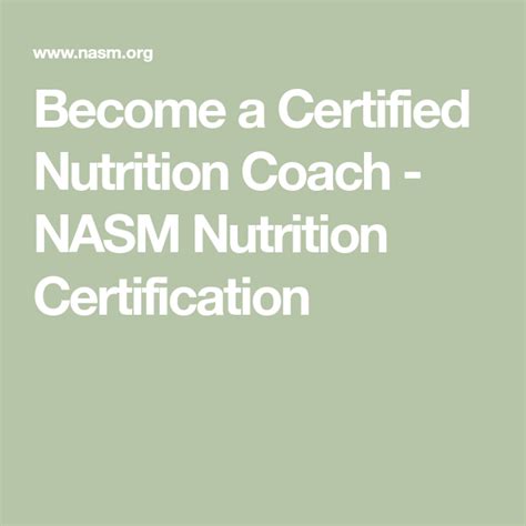 Become A Certified Nutrition Coach Nasm Nutrition Certification