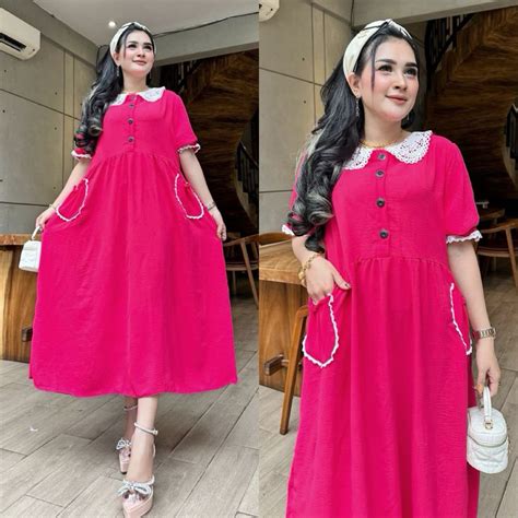 Jual Amanda Daster Saku Lucudres Cewek Korea Style Remajadres Elagan